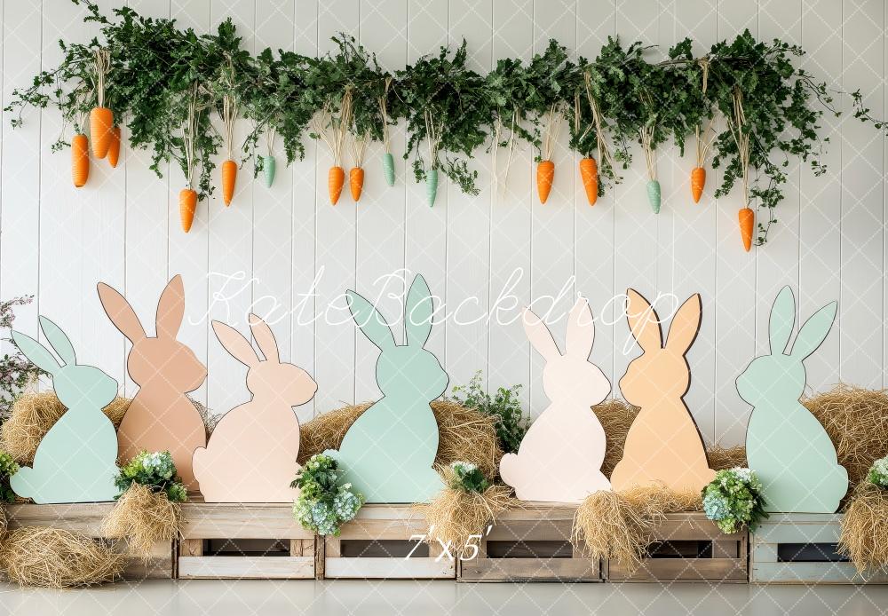 Pastel Bunny Garden Easter Backdrop