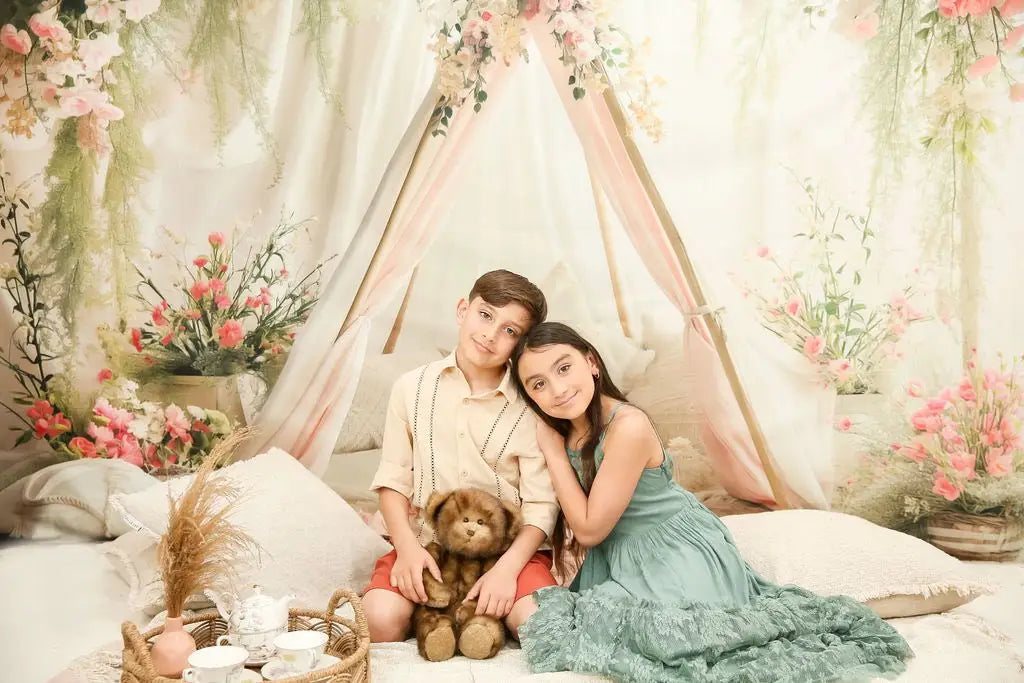 Elegant Floral Boho Teepee Backdrop