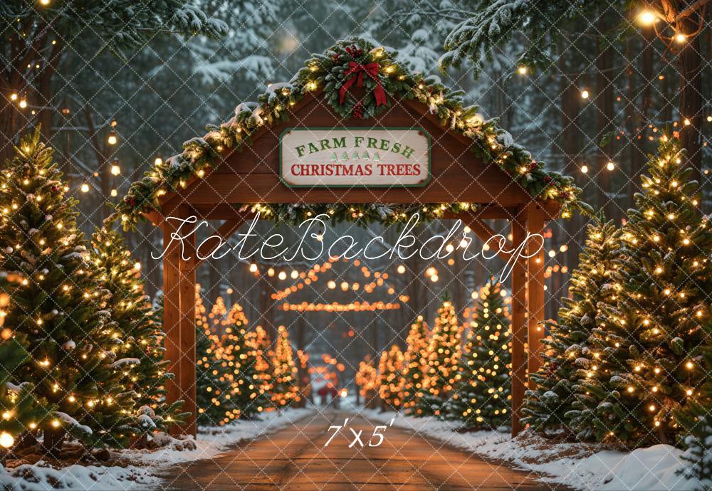 Rustic Farmhouse Christmas Tree Backdrop