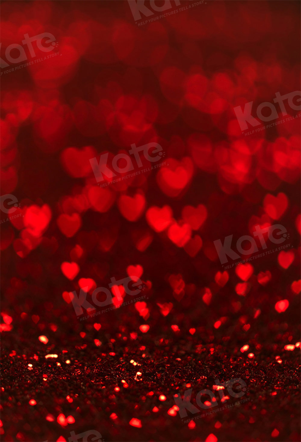 Romantic Red Heart Bokeh Backdrop