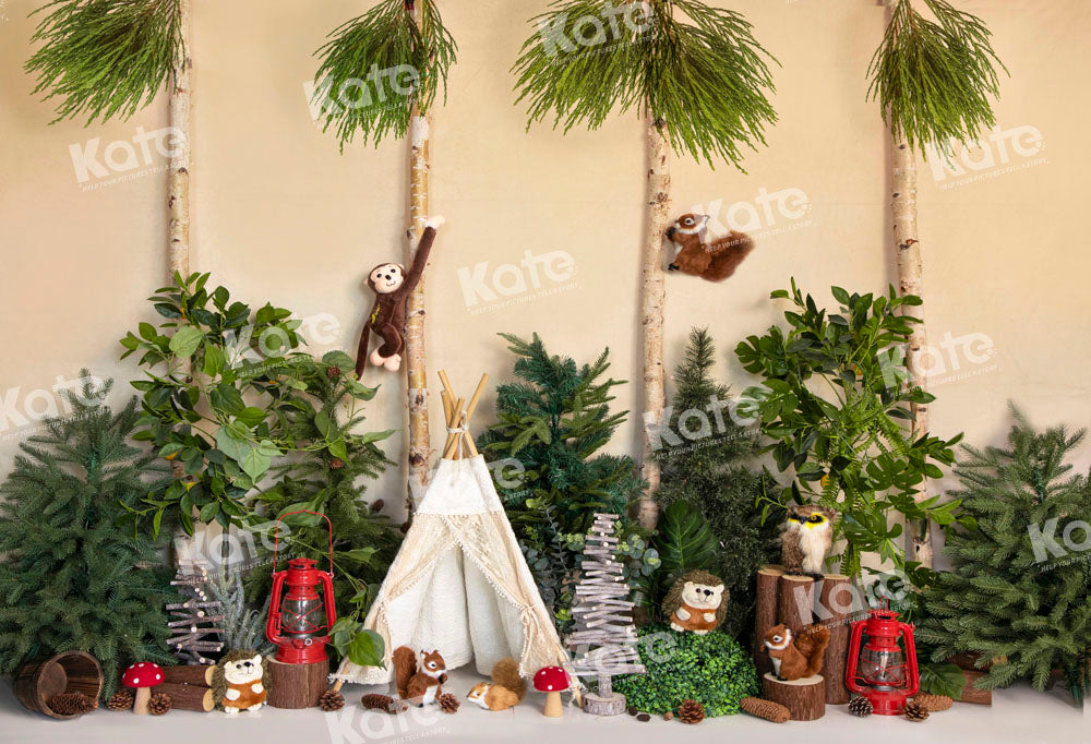 Whimsical Woodland Forest Animal Backdrop