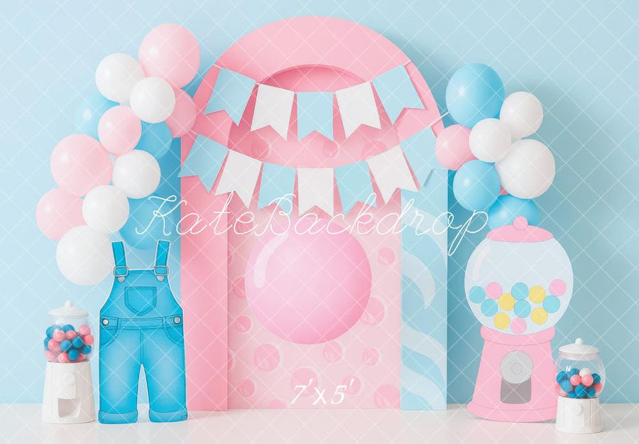 Kate Cake Smash Bubblegum Candy Shop Balloon Party Backdrop Designed b