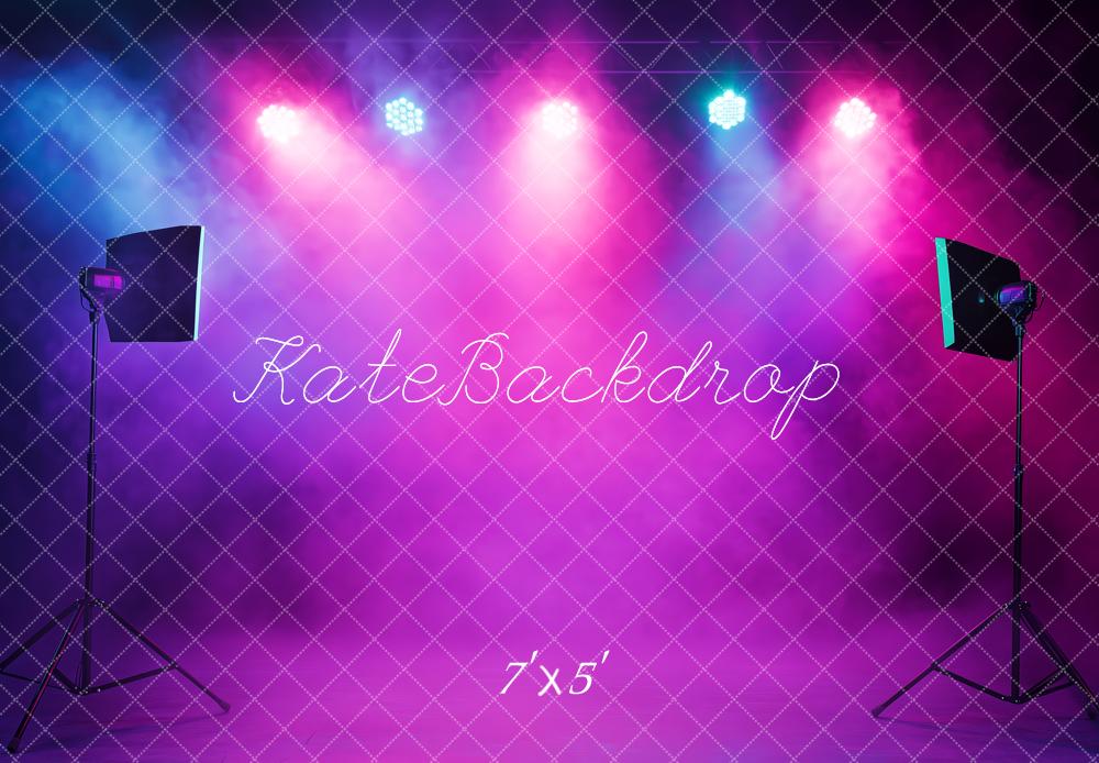 Vibrant Neon Lights Photography Backdrop