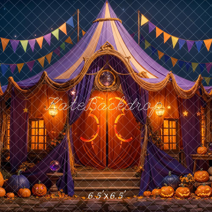 Spooky Halloween Pumpkin Tent Backdrop