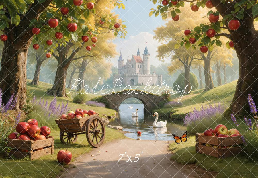 Kate Fantasy Castle Apple Orchard Bridge Backdrop Designed by Emetselc