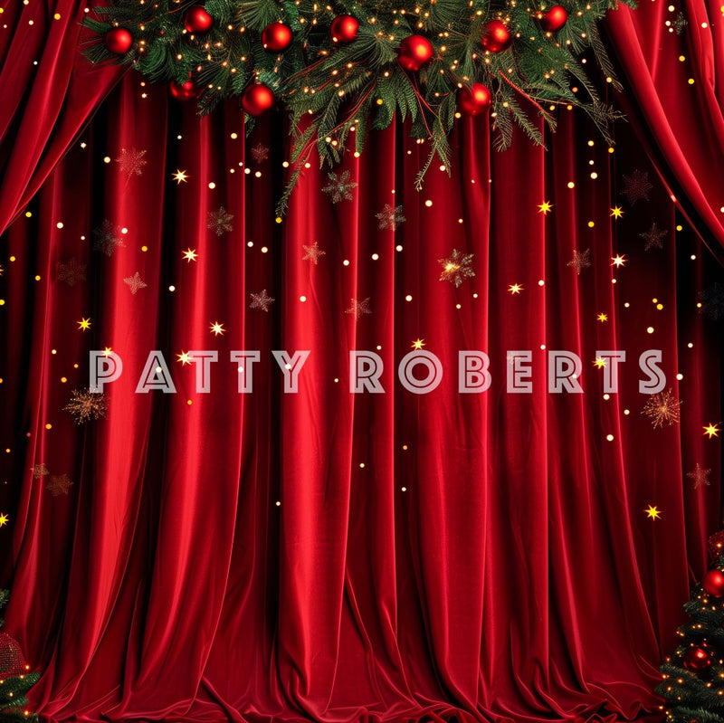 Festive Red Velvet Holiday Backdrop