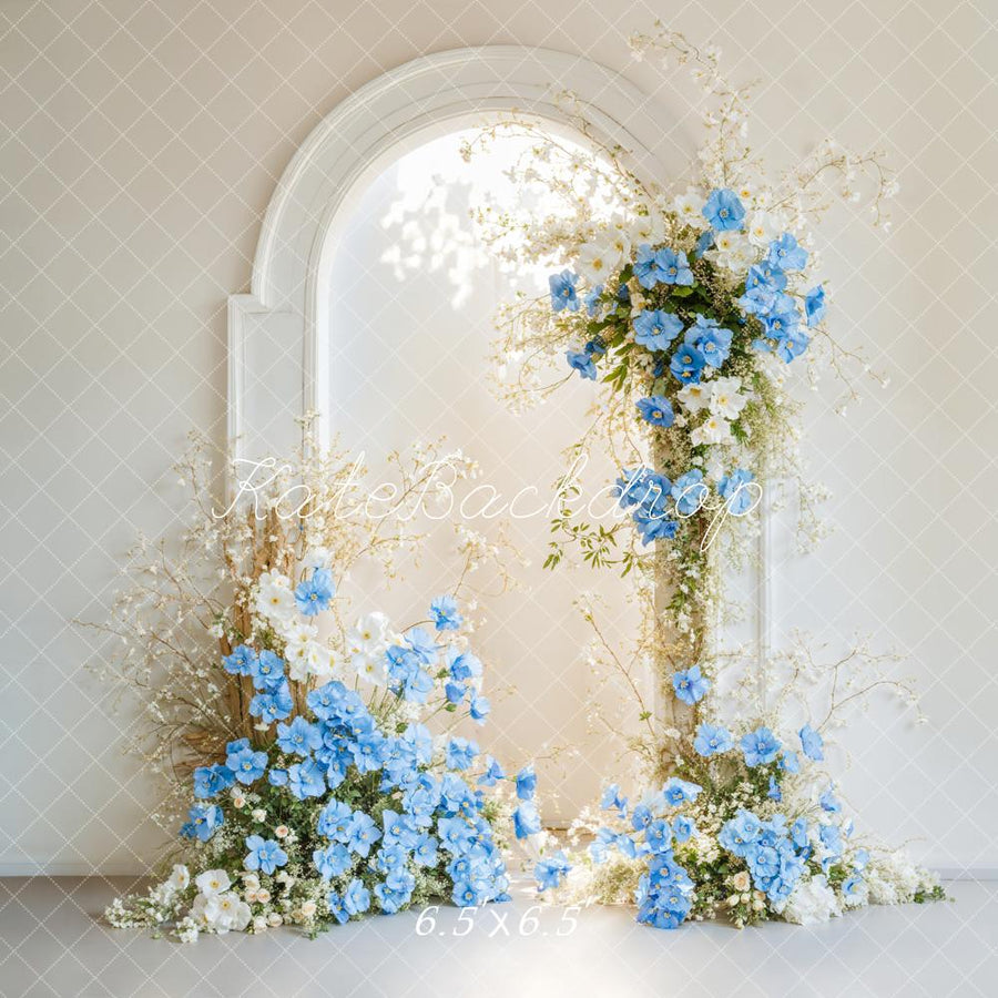 Elegant Blue Floral Archway Backdrop
