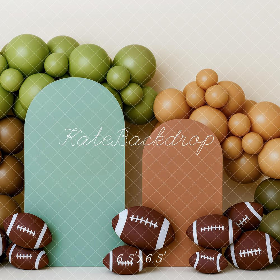 Rustic Football Balloon Party Backdrop