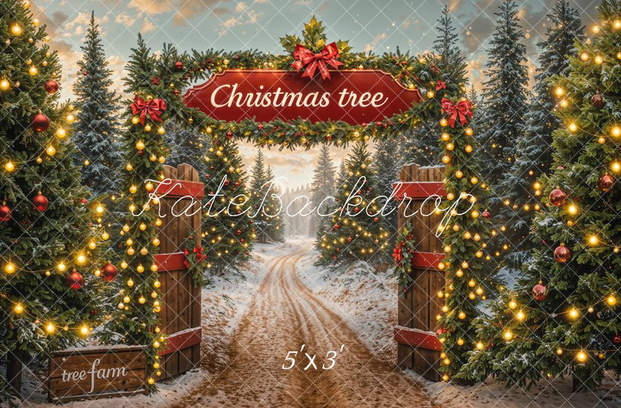 Enchanting Festive Christmas Tree Backdrop