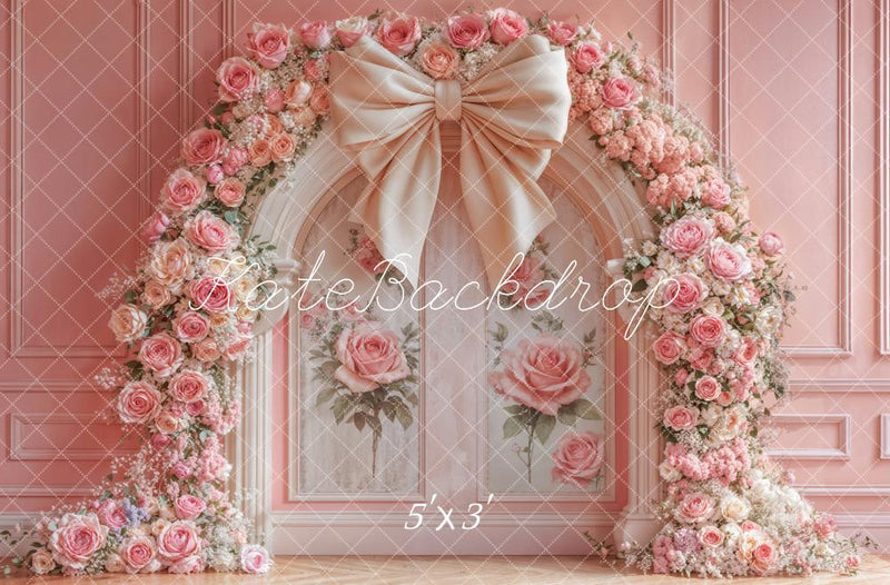 Elegant Pink Rose Arch Floral Backdrop