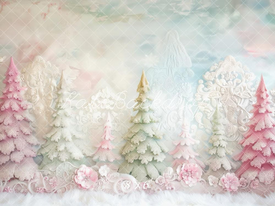 Pastel Winter Wonderland Holiday Backdrop
