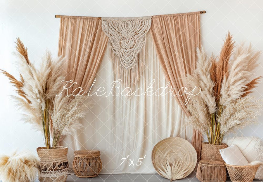 Boho Chic Natural Pampas Backdrop
