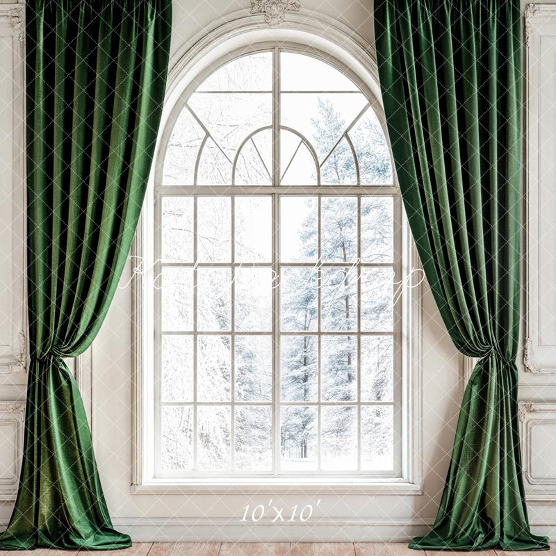 Elegant Winter Window Scene Backdrop