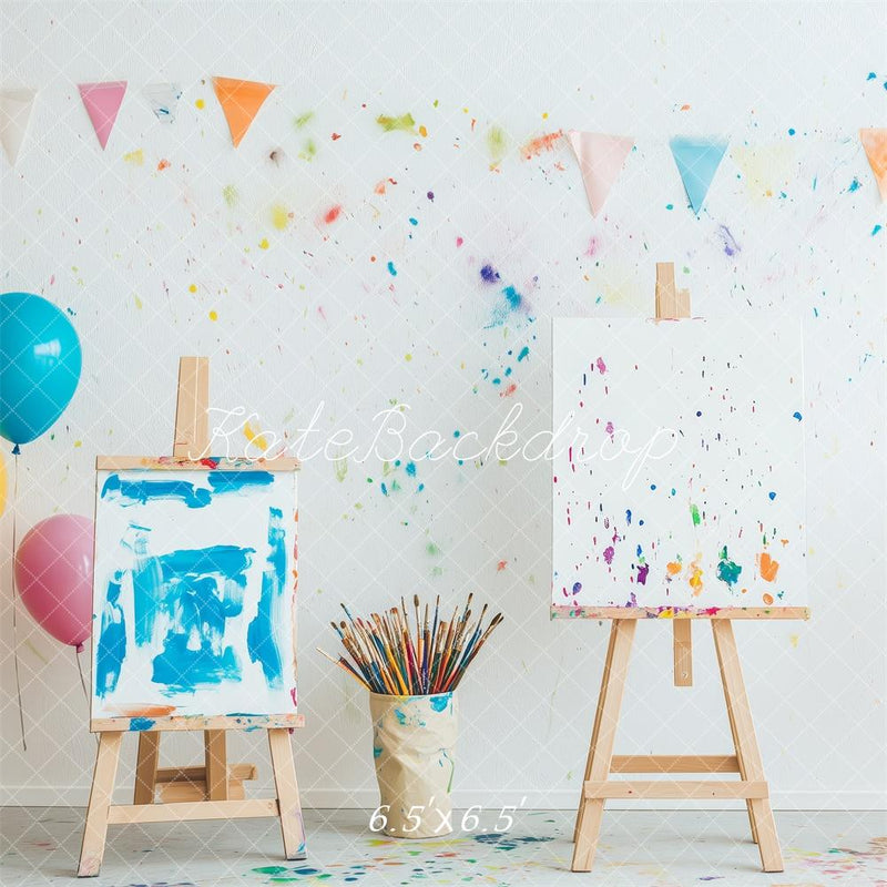 Colorful Kids Art Studio Backdrop