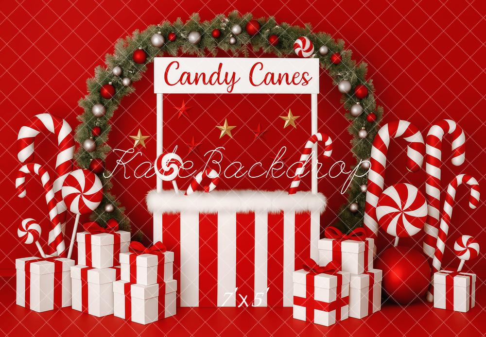 Kate Christmas Candy Cane Stand Gifts Backdrop Designed by Patty Rober