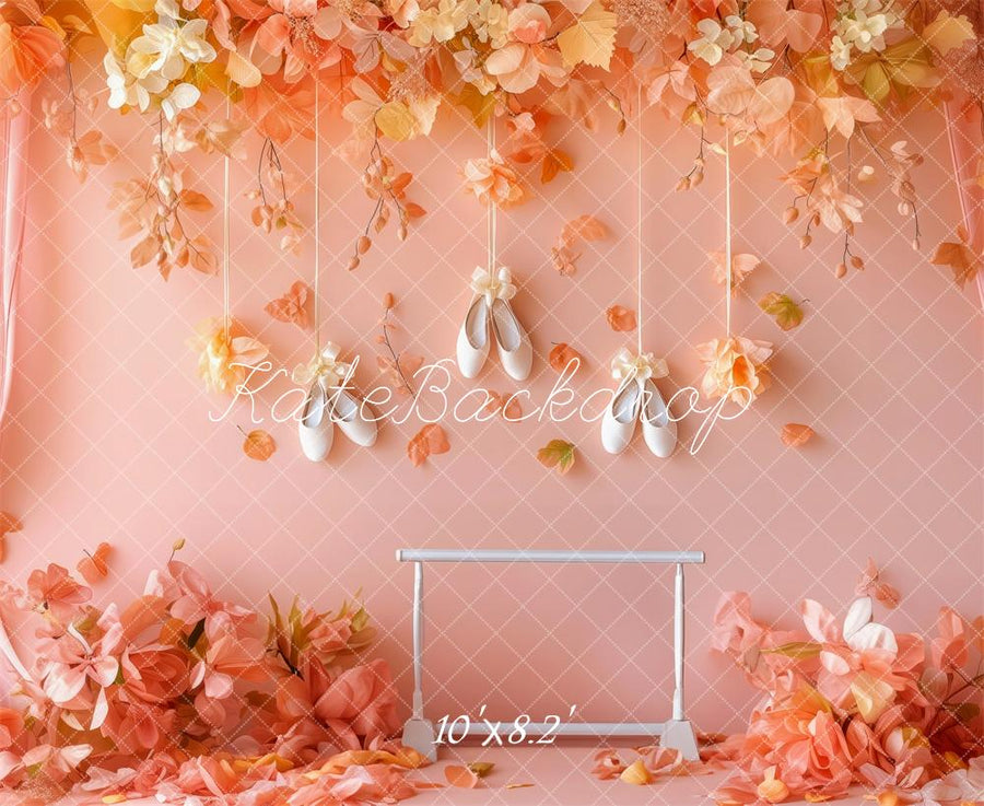 Elegant peach floral ballet backdrop