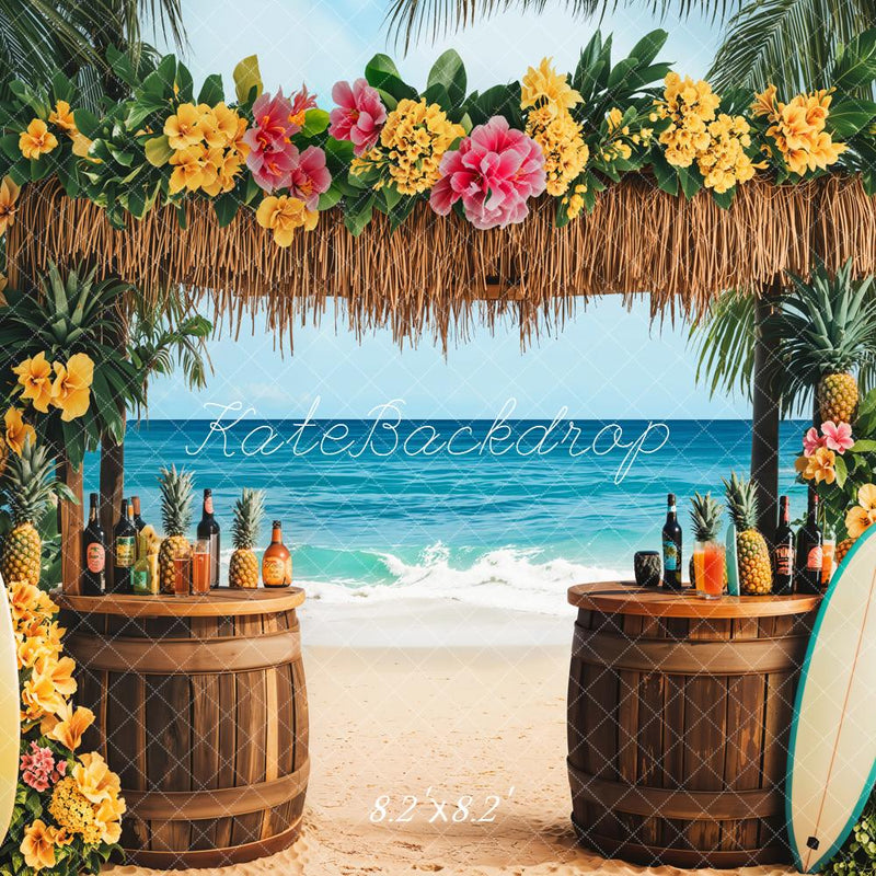 Tropical Beach Bar Floral Backdrop
