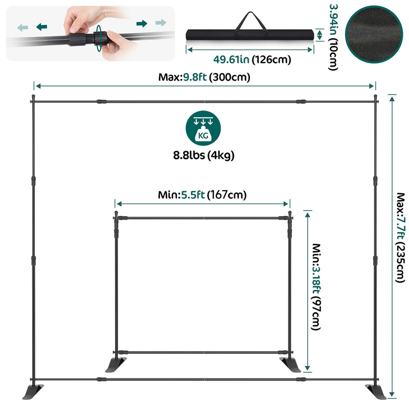 Kate Adjustable Telescopic Studio Backdrop Stand for Photography