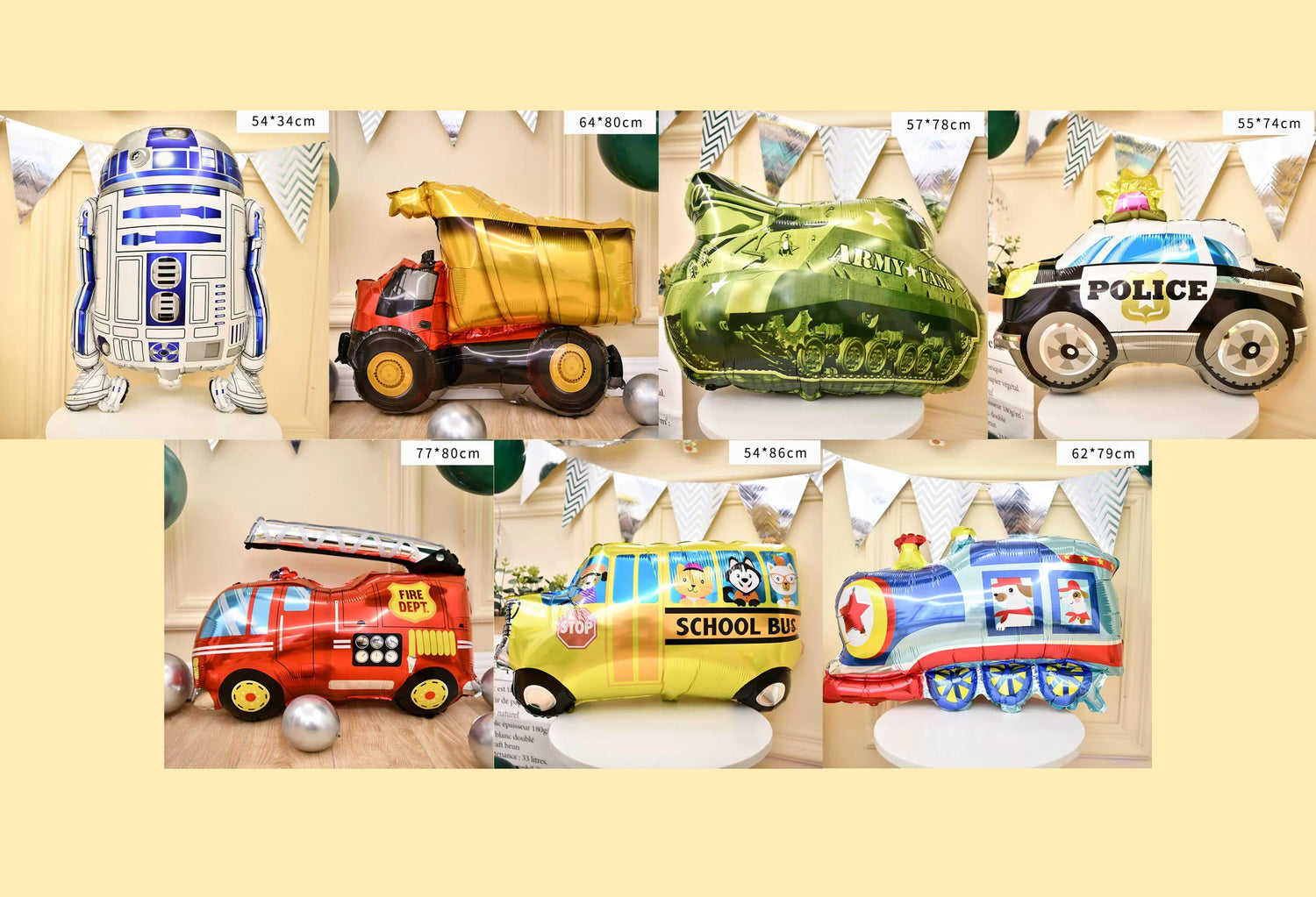 Kate Cars Truck Inflatable Props Set 14pcs