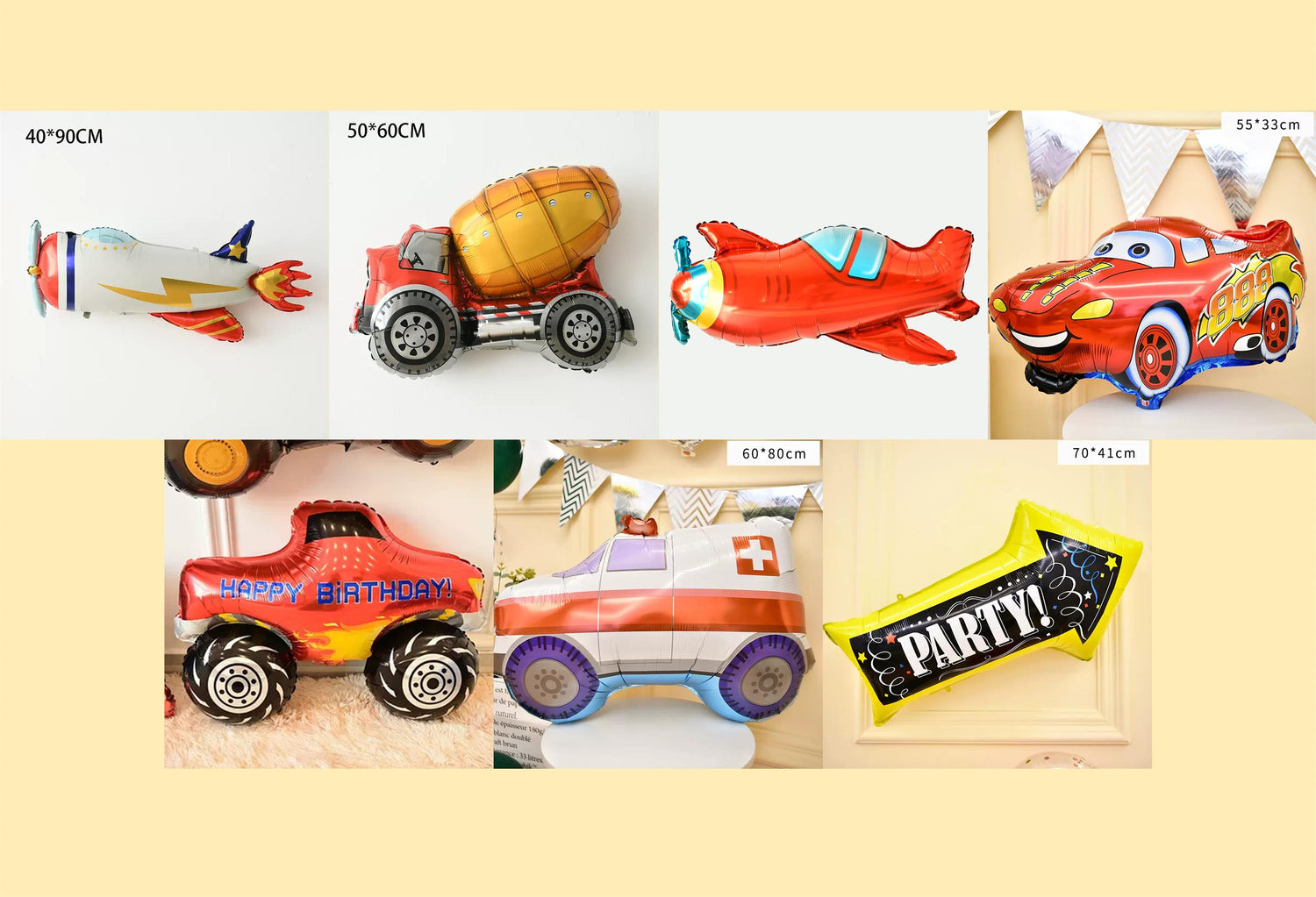 Kate Cars Truck Inflatable Props Set 14pcs