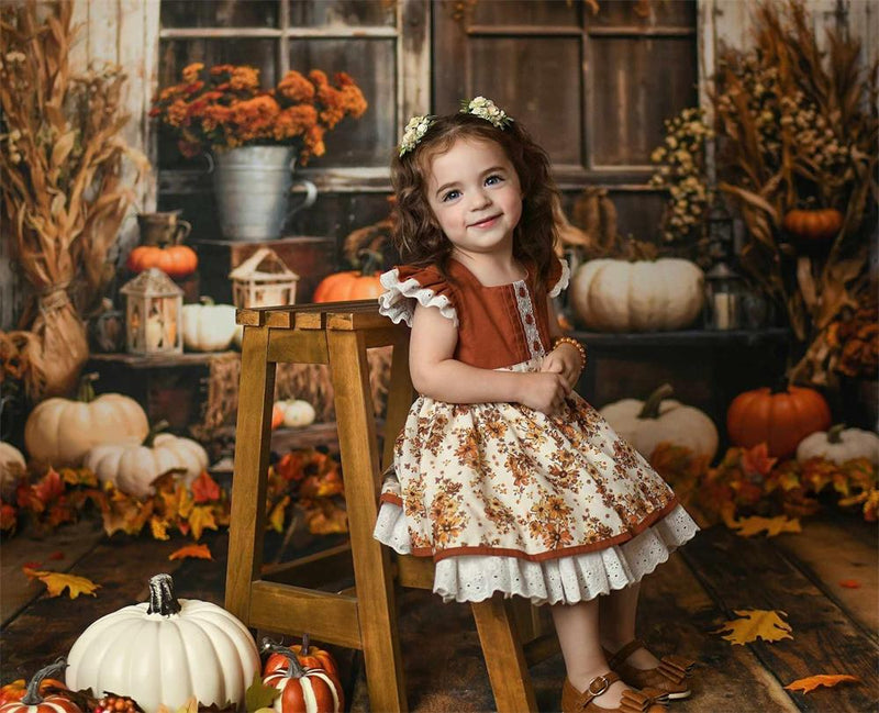 Rustic Autumn Harvest Pumpkin Backdrop
