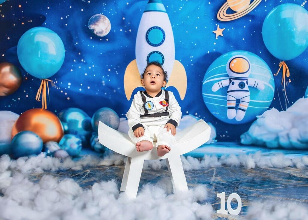 Whimsical Space Adventure Kids Backdrop