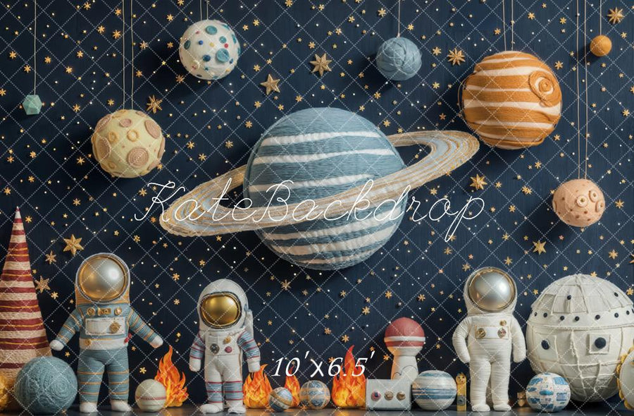 Whimsical Space Adventure Kids Backdrop