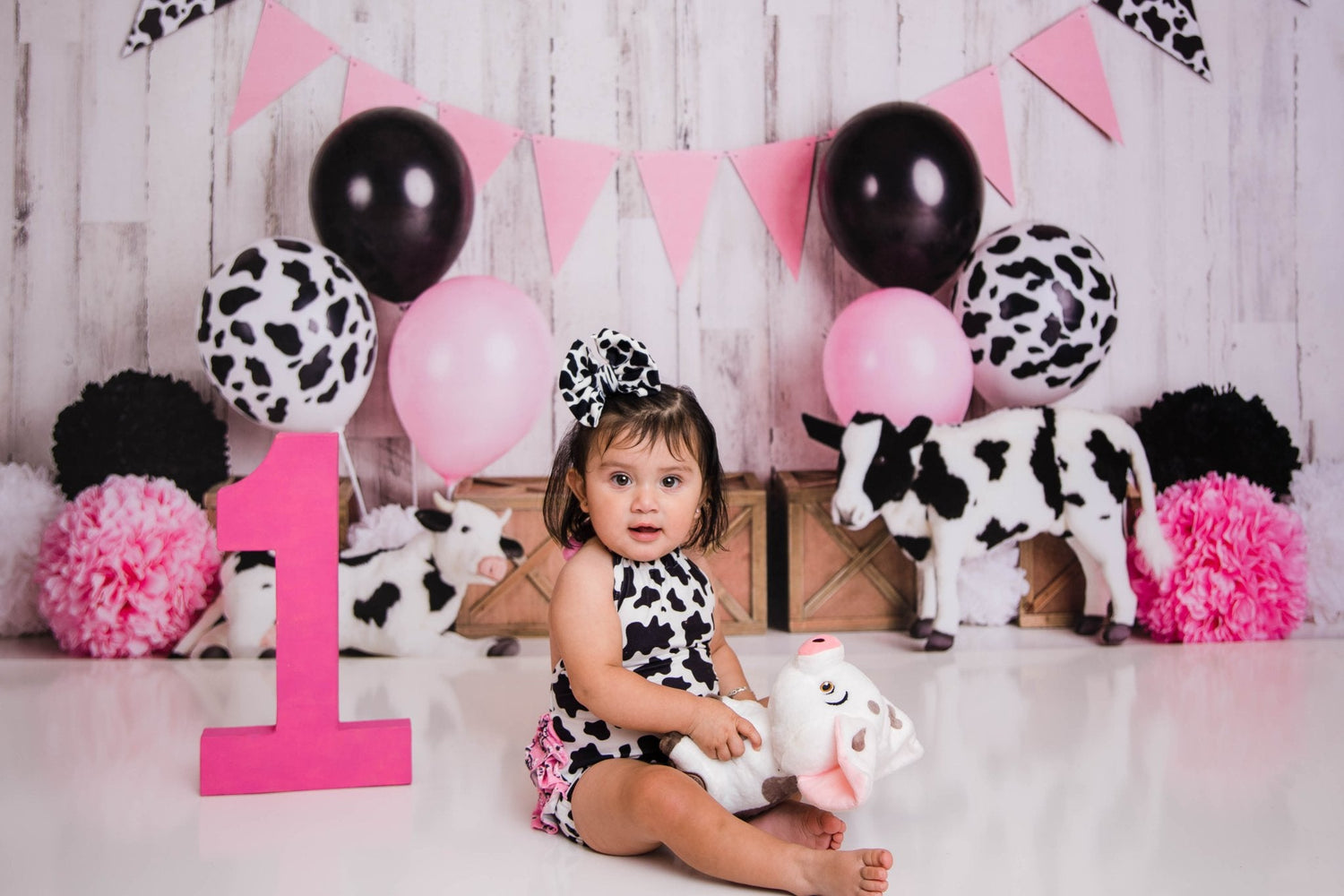 Kate Cow Girly Birthday Children Fleece Backdrop Designed By Mandy Rin