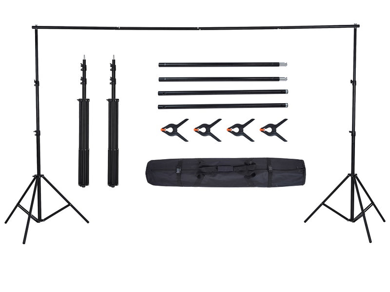 Kate Black Aluminum Iron 4 CrossBars Adjustable Backdrop Stand 10x9.5f