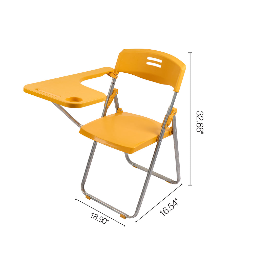 Kate Back to School Yellow Foldable Chair With Writing Board for Photo
