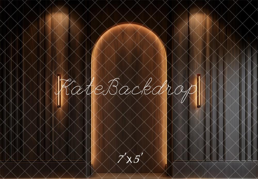 Kate Brown Boudoir Wood Wall with Light Outline Backdrop Designed by M