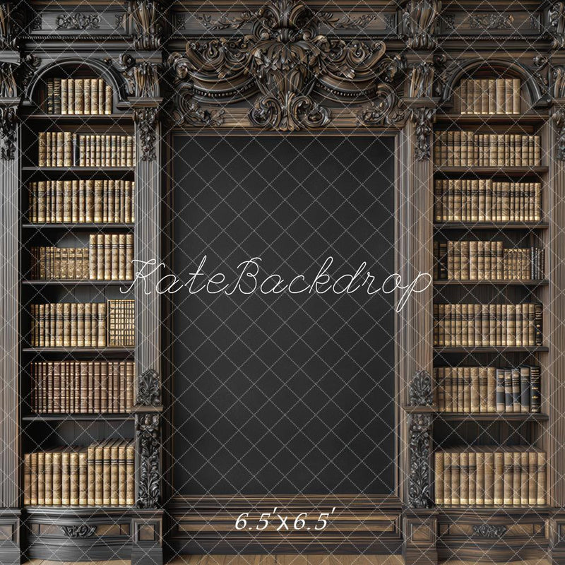 Elegant Vintage Library Bookshelf Backdrop