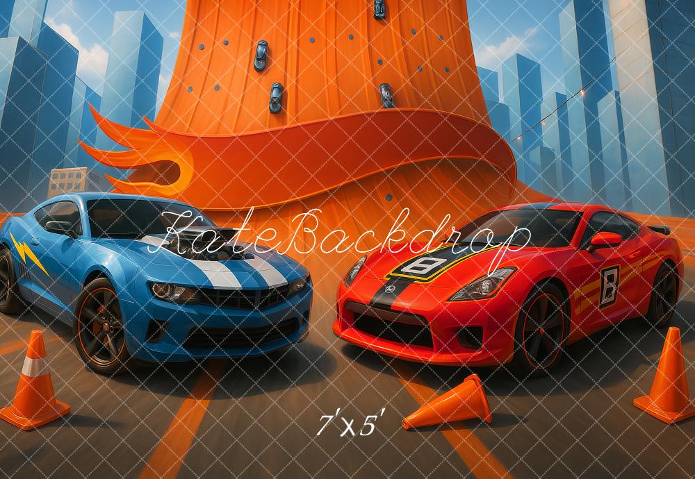 Urban Racing Sports Car Photo Backdrop