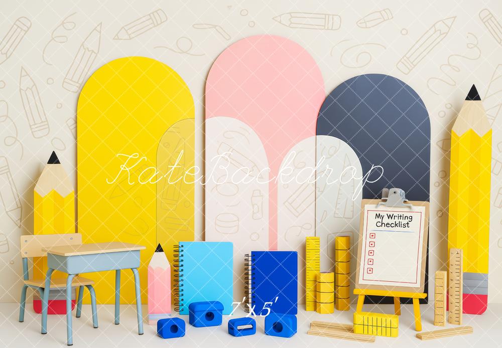 Colorful Educational Arch Classroom Backdrop