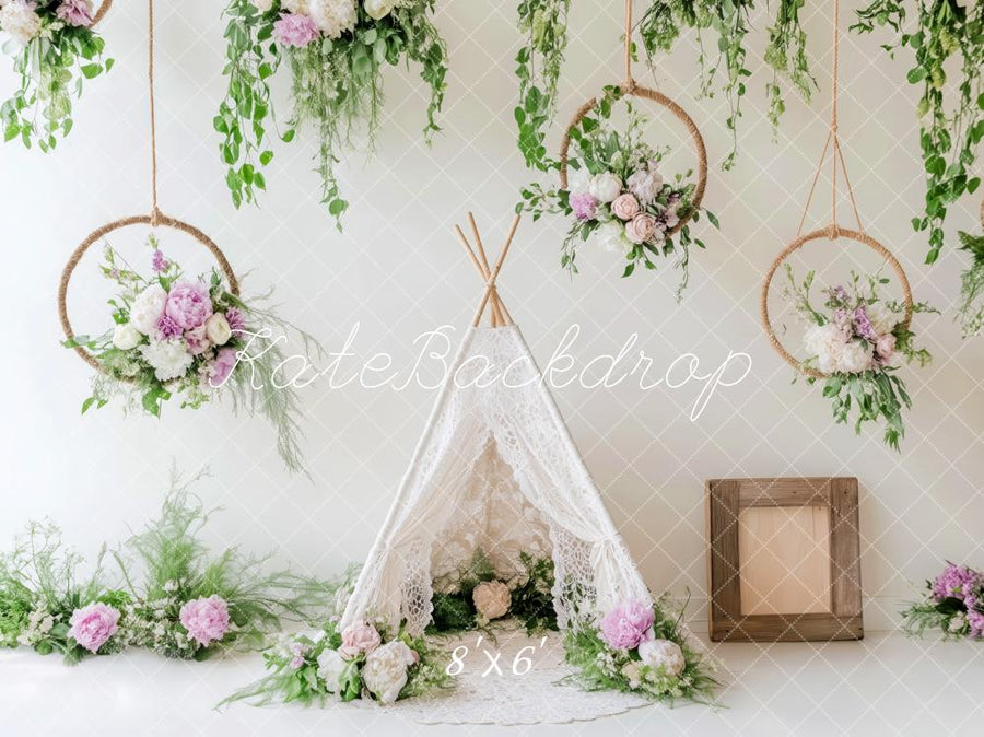 Elegant Floral Boho Teepee Backdrop