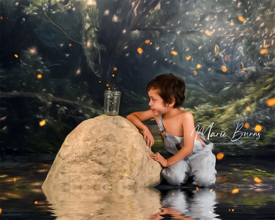 Kate Enchanted Fairy Forest at Night Summer Backdrop Designed by Mandy