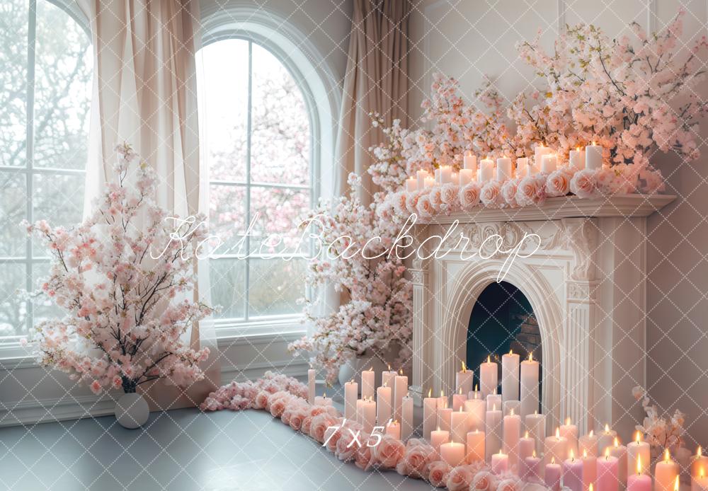 Romantic Blossom Candlelight Photo Backdrop