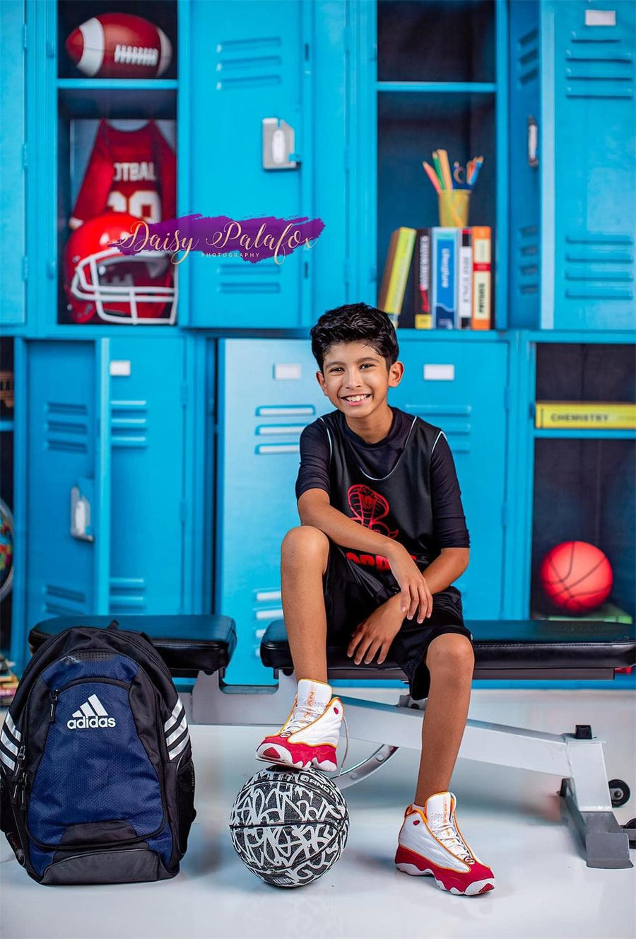 Classic School Locker Sports Backdrop