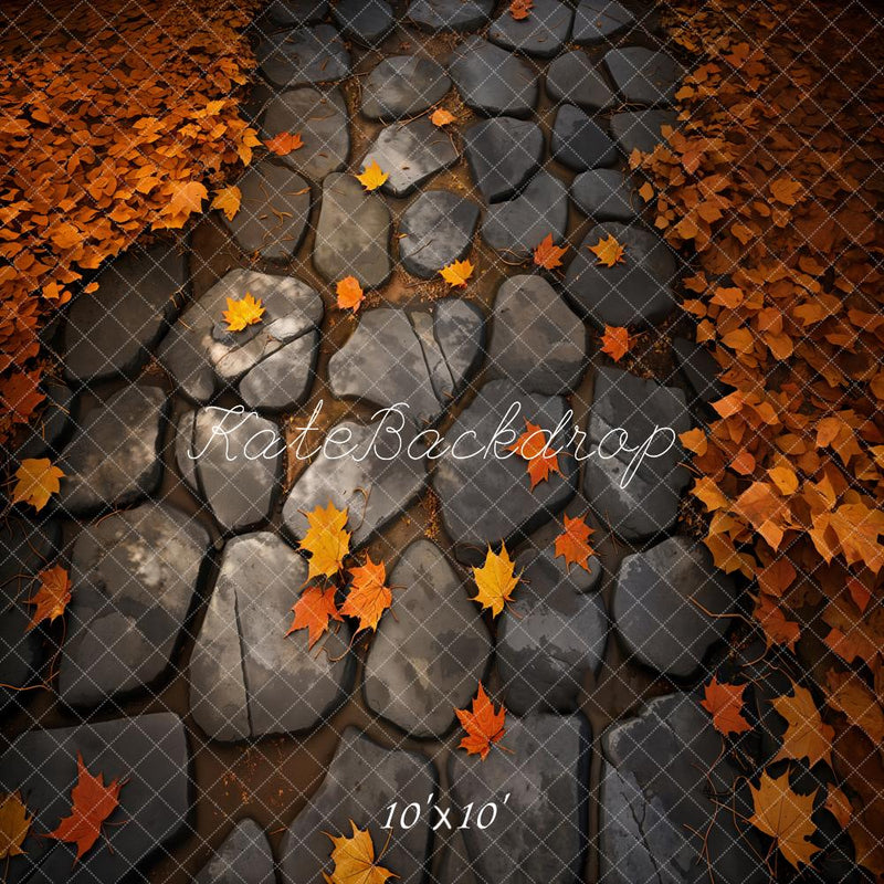 Autumn Leaf Stone Path Backdrop