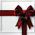 Elegant Red Velvet Bow Celebration Backdrop