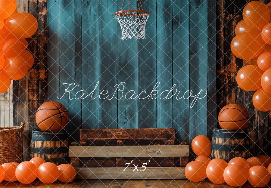 Rustic Basketball Court Photo Backdrop