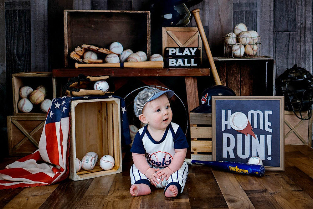 Rustic Vintage Baseball Sports Backdrop