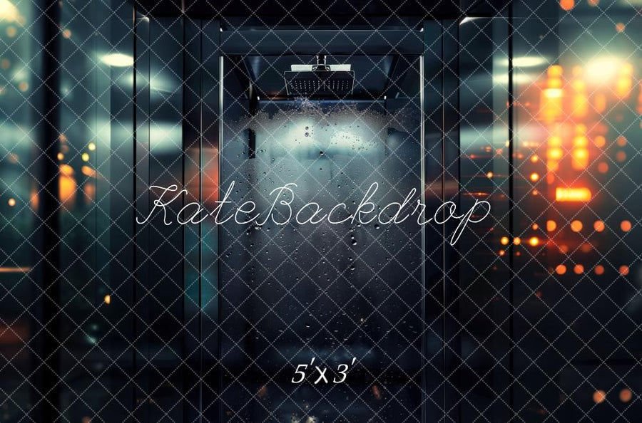 Modern Industrial Elevator Interior Backdrop
