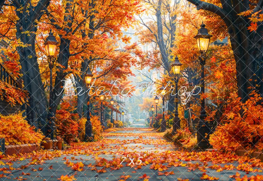 Kate Fall Maple Forest Path Backdrop Designed by Emetselch