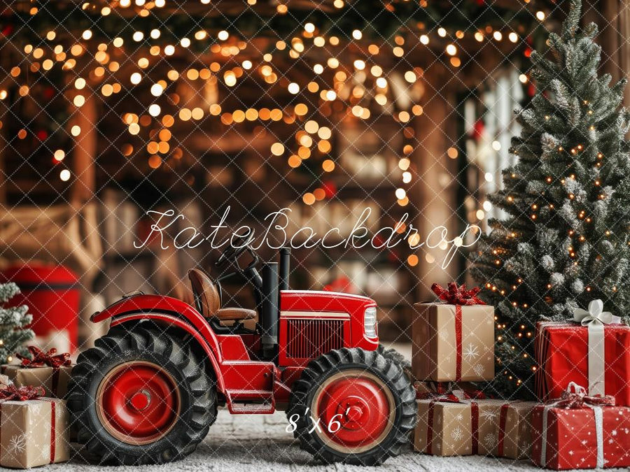 Rustic Christmas Farm Holiday Backdrop