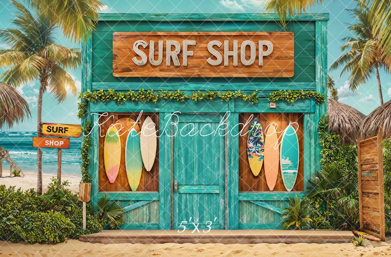 Tropical Beach Surf Shop Backdrop