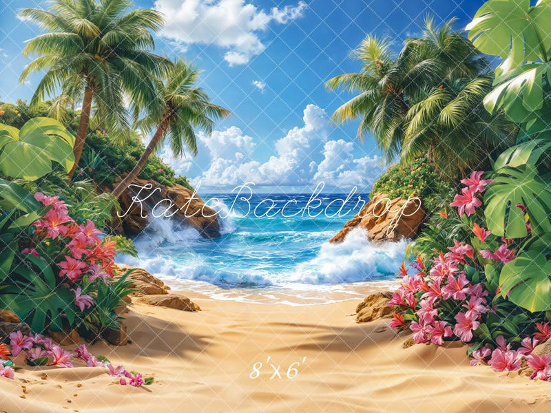 Tropical Beach Paradise Photography Backdrop