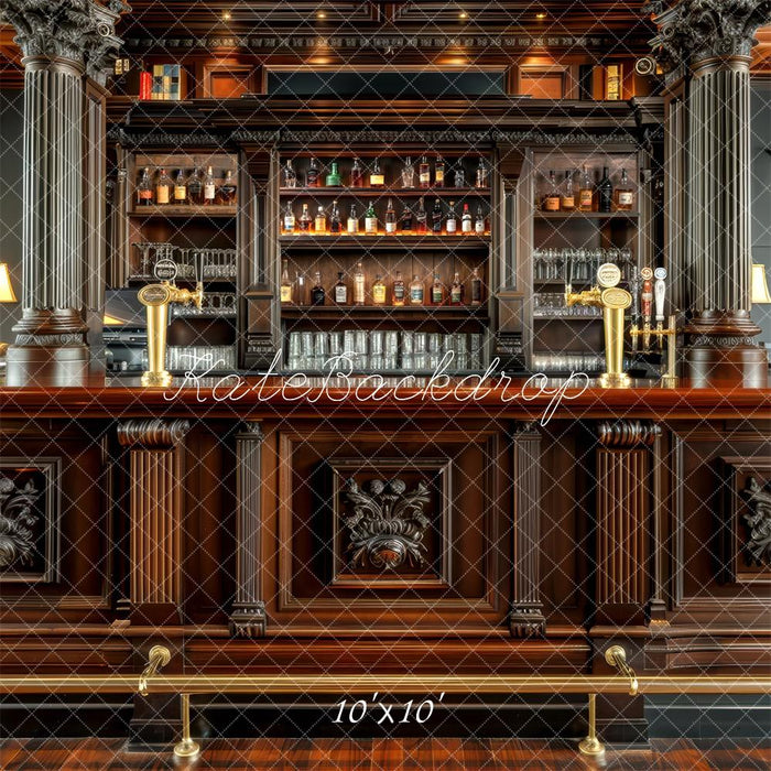 Vintage Elegant Classic Bar Interior Backdrop
