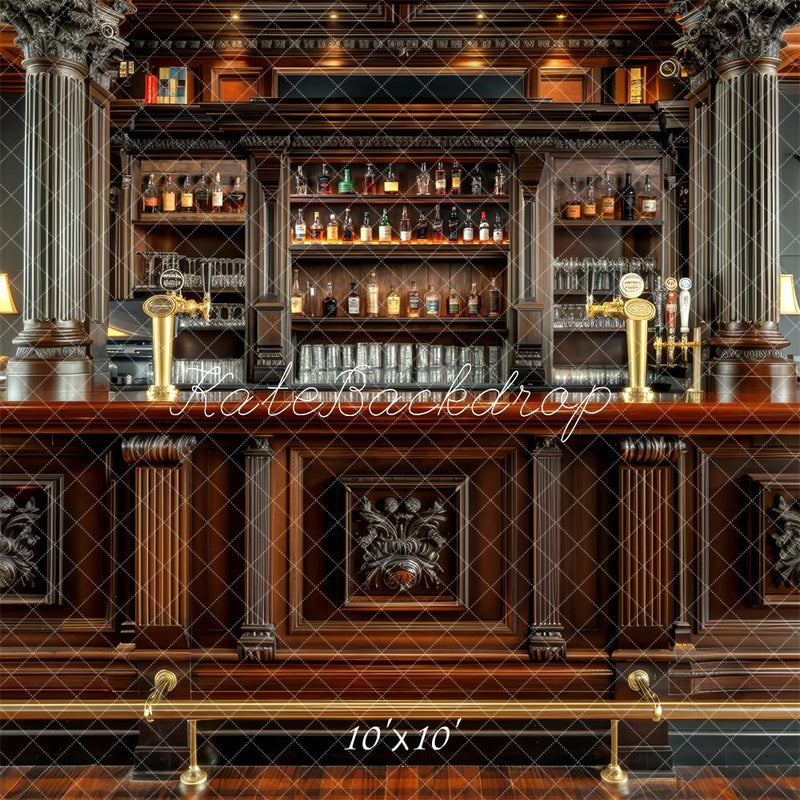 Vintage Elegant Classic Bar Interior Backdrop