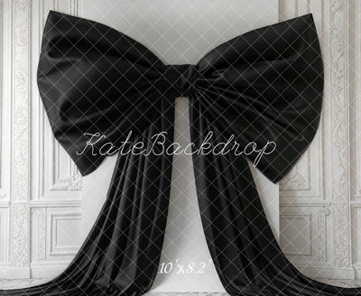 Elegant Black Bow Draped Wall Backdrop